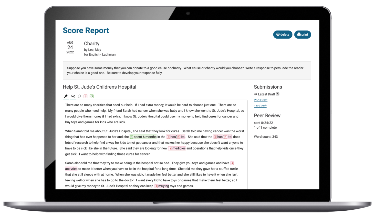 How the PEG Scoring Algorithm Builds Student Writing Skills