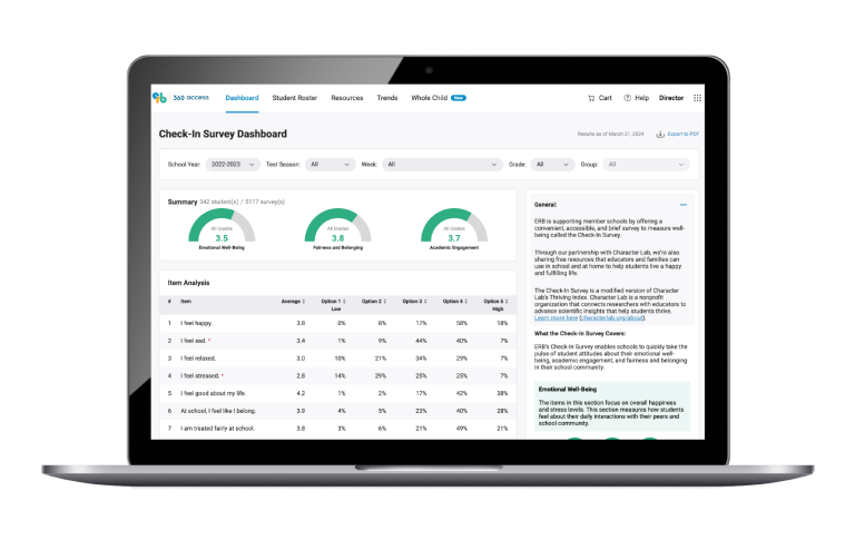 Student Well-Being Check-In Survey | ERB
